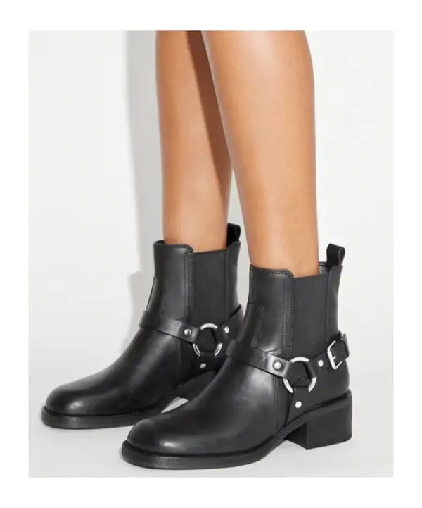 Tory Burch Buckle-strap Ring Detail Ankle Boots - Black