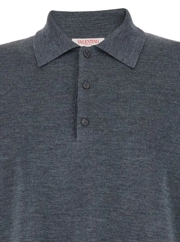 Valentino Garavani Long-sleeved Knitted Polo Shirt