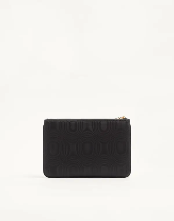 Valentino Garavani Vlogo Signature Clutch In Moiré Fabric