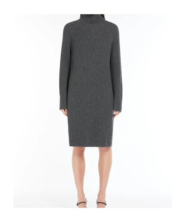 Max Mara Long-sleeved Wool Cashmere Dress