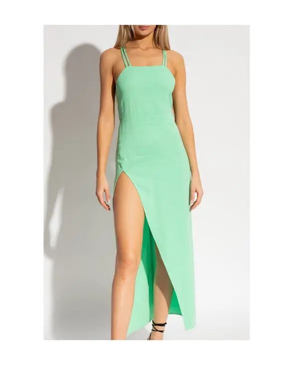 Attico Fujiiko Strappy Midi Dress With Slits - Green