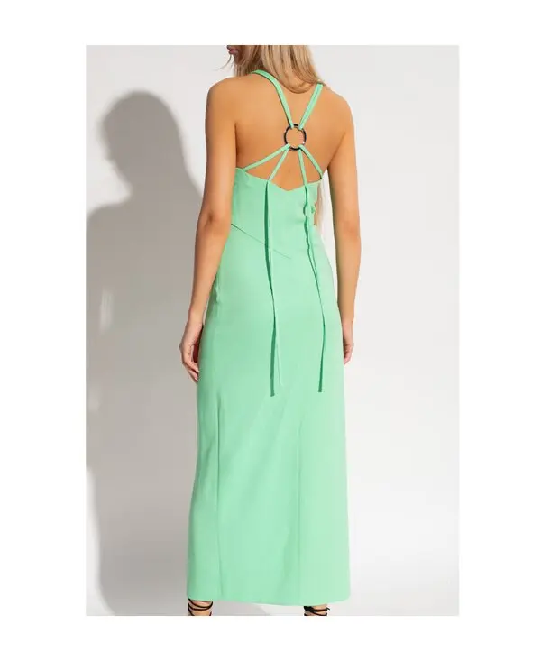 Attico Fujiiko Strappy Midi Dress With Slits - Green