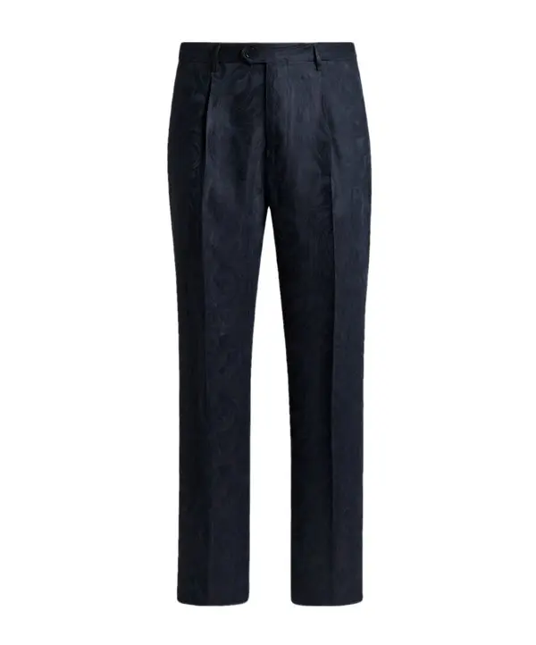 Etro Jacquard Straight Leg Trousers - Black