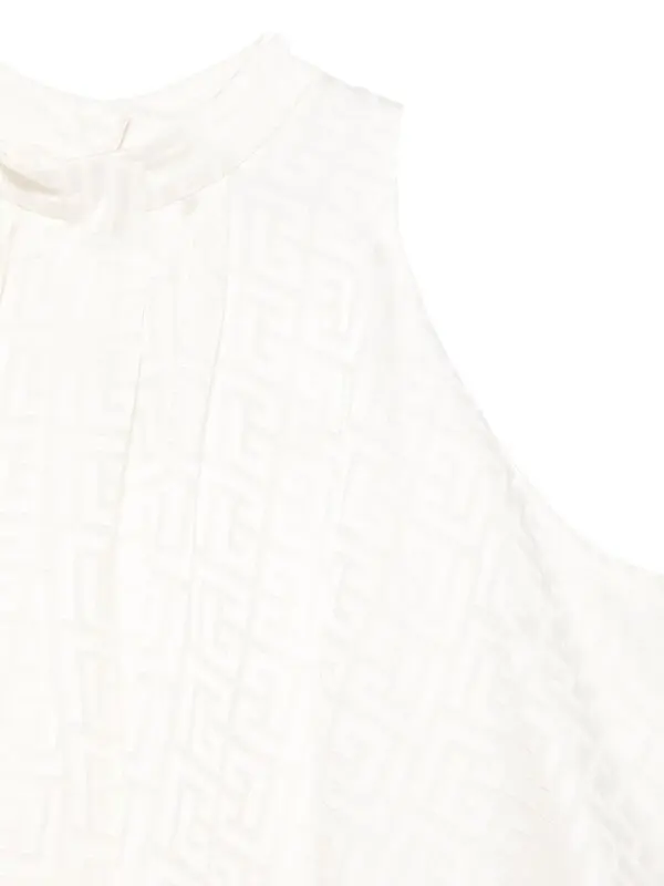Balmain Patterned Jacquard Sleeveless Blouse