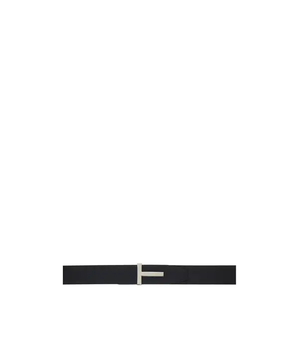 TOM FORD Reversible T-logo Leather Belt - Deep Navy Blue/black