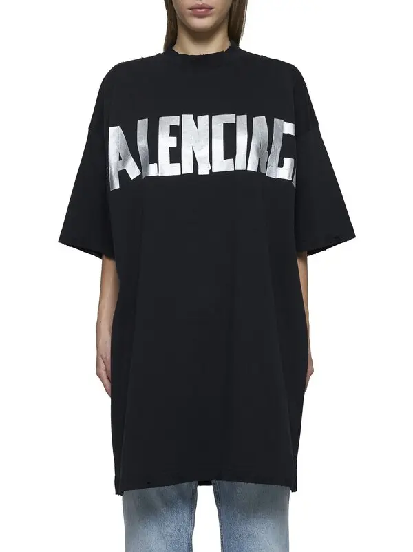 Balenciaga Tape Type Oversized T-shirt - Black