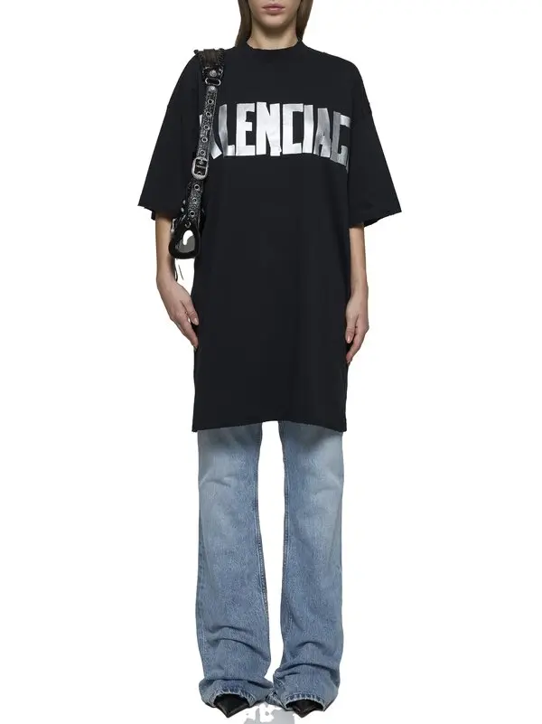 Balenciaga Tape Type Oversized T-shirt - Black
