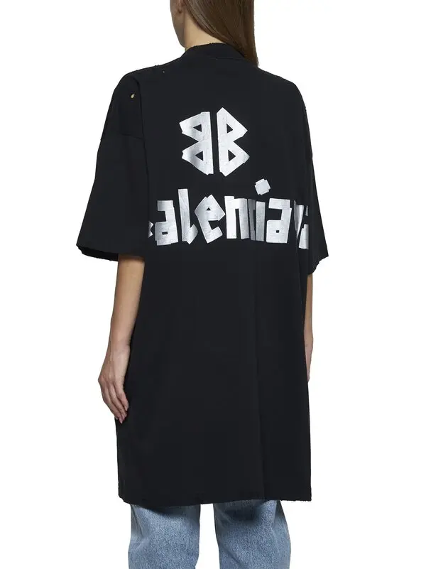 Balenciaga Tape Type Oversized T-shirt - Black