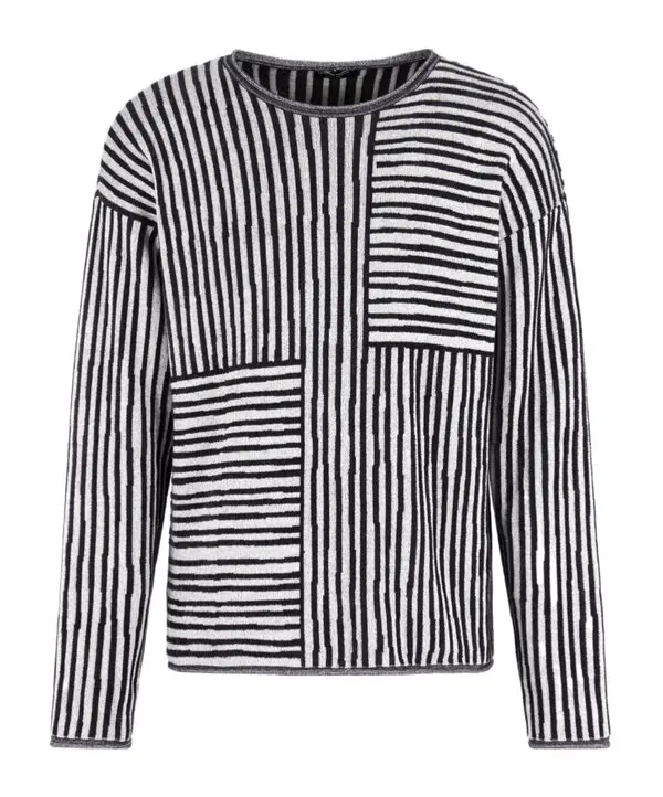 Giorgio Armani Striped Jumper - Black