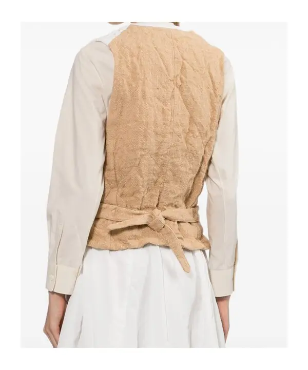 Comme Des Garçons Sleeveless Embroidered Vest - White