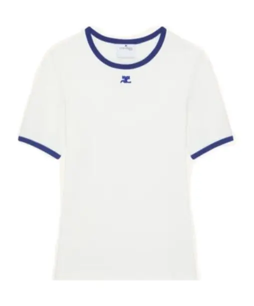 COURREGES Courrèges Heritage Crewneck T-shirt - Heritage White Mineral Bl