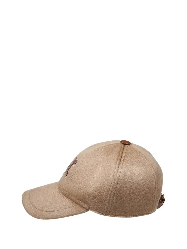 Max Mara Felted Initial Cashmere Cap - Camel