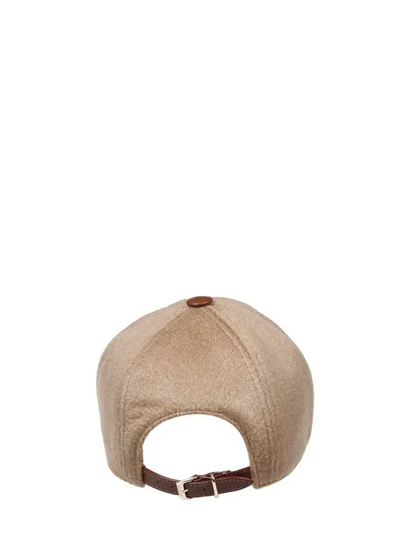 Max Mara Felted Initial Cashmere Cap - Camel