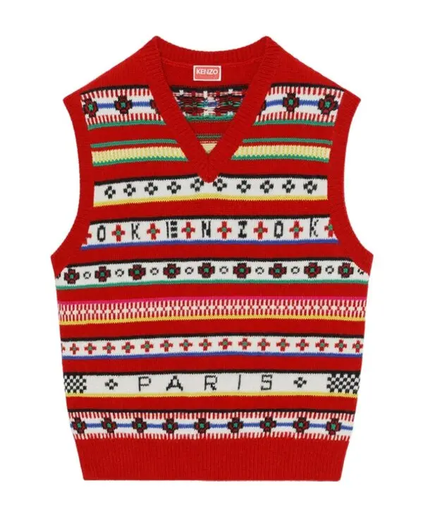 Kenzo Jacquard Knit Vest