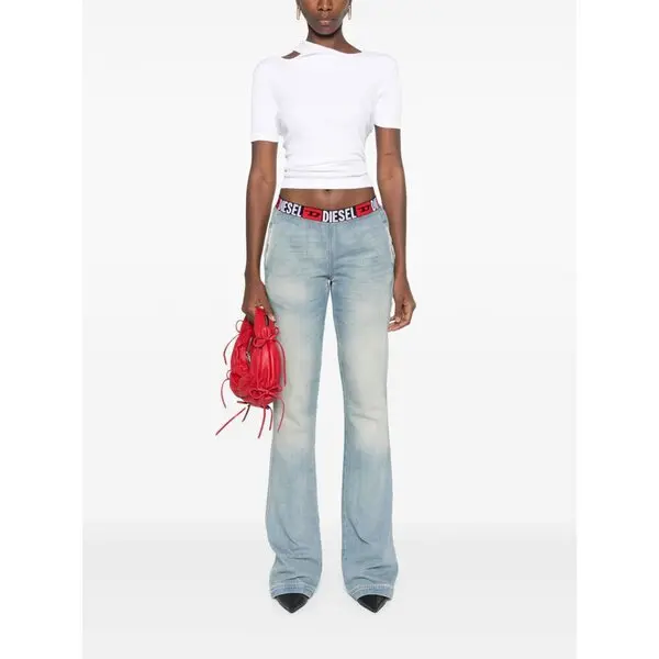 DIESEL® Bootcut Jeans With Logo Waistband