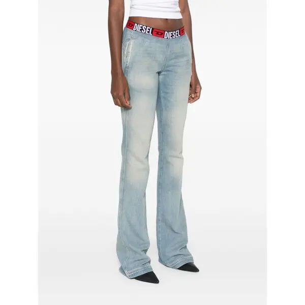 DIESEL® Bootcut Jeans With Logo Waistband