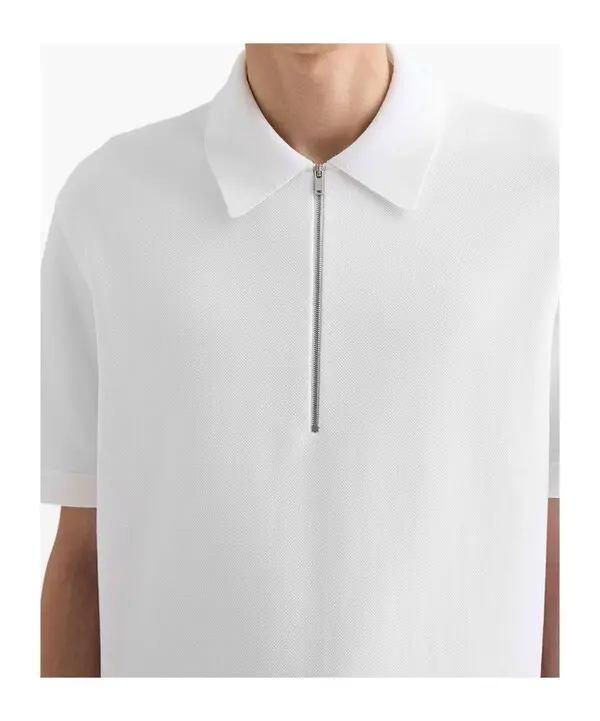 JIL SANDER Short Sleeve Knitted Polo Shirt - White