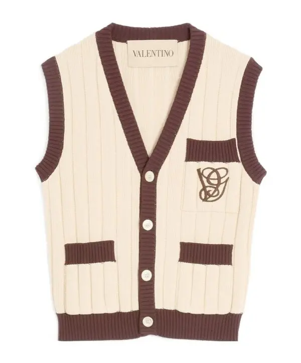 Valentino Garavani V-neck Sleeveless Knitted Vest - Nude