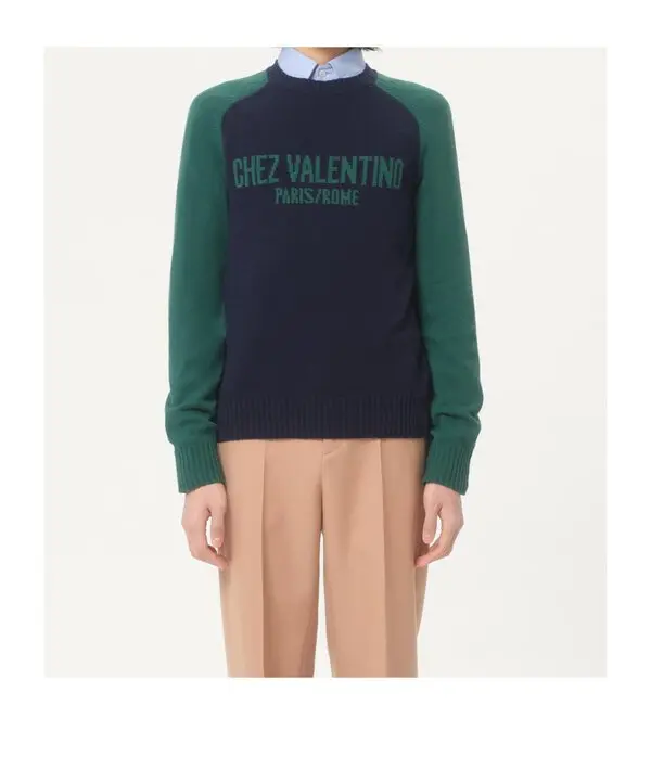 Valentino Garavani Logo Intarsia Crewneck Jumper