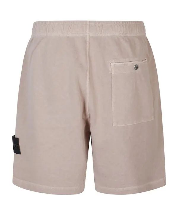 Stone Island Logo Patch Old Effect Shorts - Nude