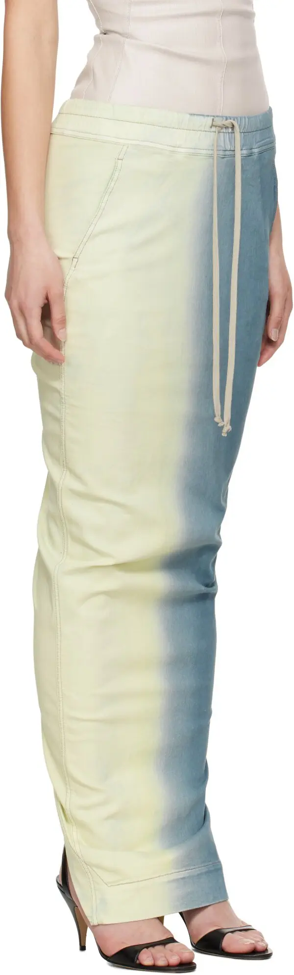 Rick Owens Drawstring Maxi Skirt - Toothpaste Color