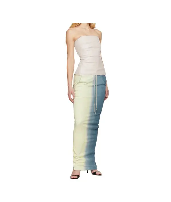 Rick Owens Drawstring Maxi Skirt - Toothpaste Color