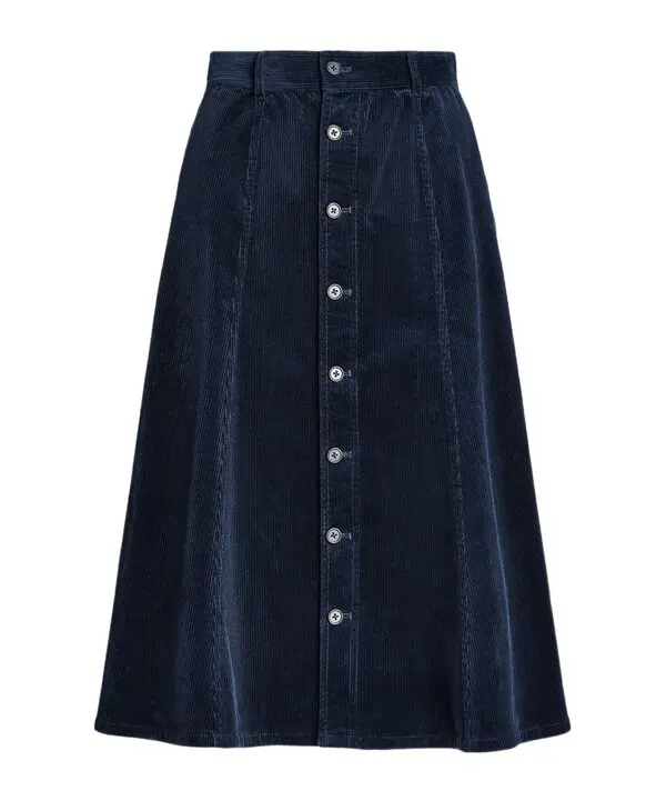 Ralph Lauren Corduroy A-line Midi Skirt