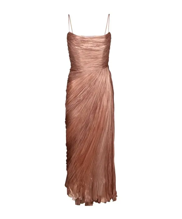 MARIA LUCIA HOHAN Ruched Pleated Gown - Brown