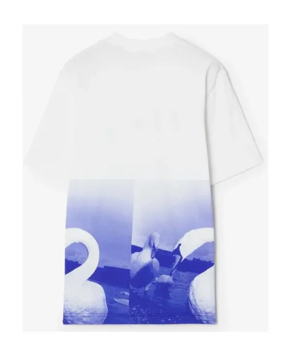 Burberry Swan Print Cotton T-shirt