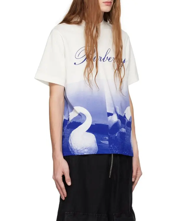 Burberry Swan Print Cotton T-shirt