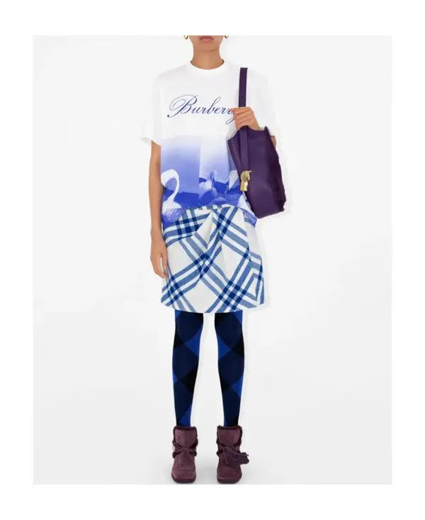 Burberry Swan Print Cotton T-shirt