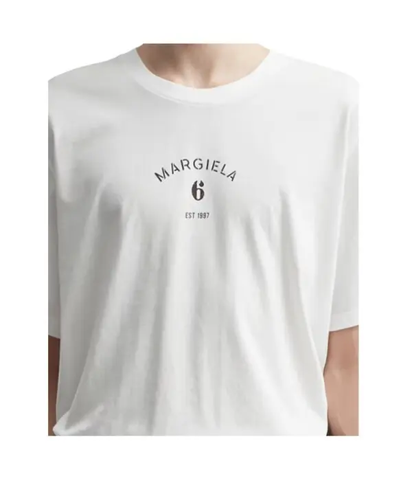MAISON MARGIELA Logo Printed Crewneck T-shirt - White