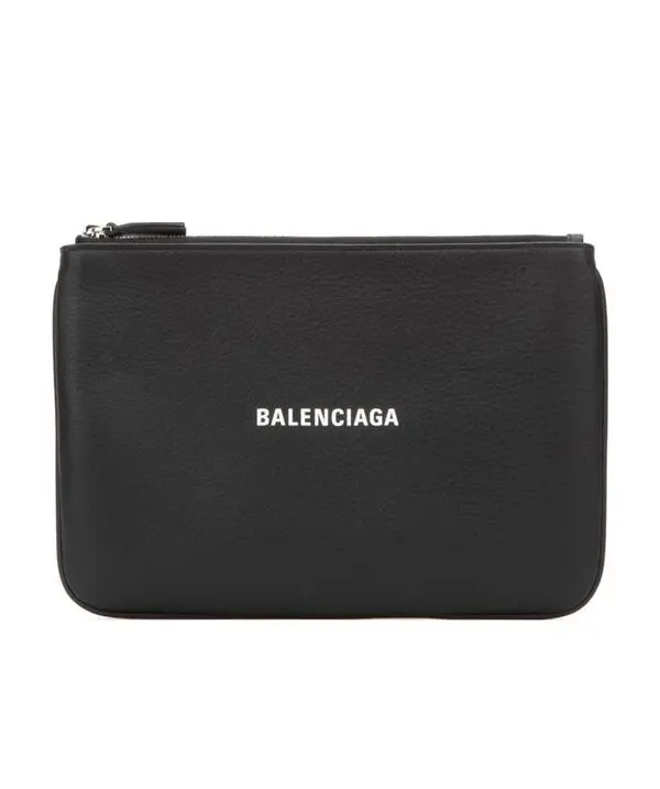 Balenciaga Everyday Logo Pouch - Black