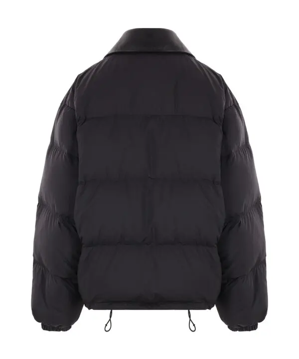 Miu Miu Technical Pongé Cropped Down Jacket - Black