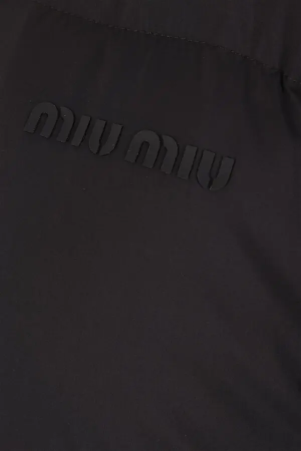 Miu Miu Technical Pongé Cropped Down Jacket - Black