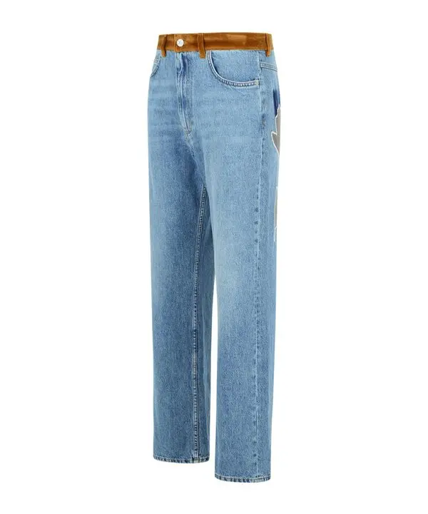 Marni Floral Patch Straight Leg Jeans