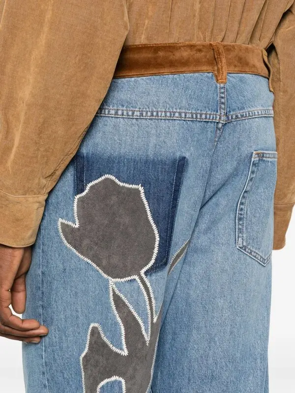 Marni Floral Patch Straight Leg Jeans