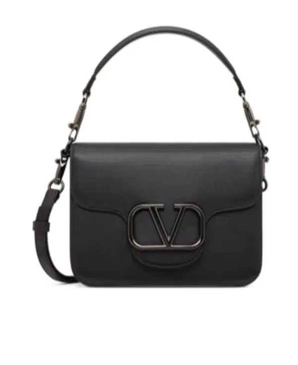 Valentino Garavani Vlogo Plaque Foldover Top Shoulder Bag