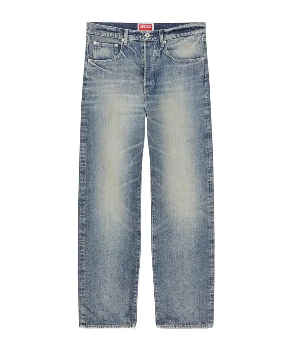 Kenzo Creations Asagao Straight Fit Jeans - Gray