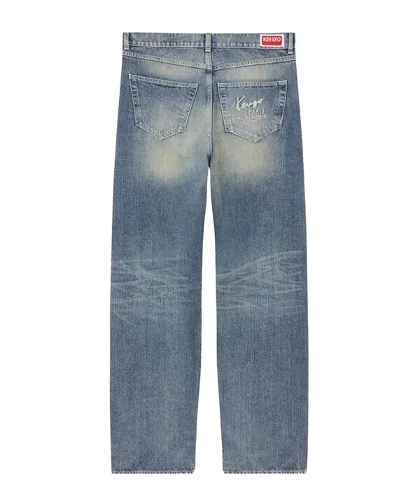Kenzo Creations Asagao Straight Fit Jeans - Gray