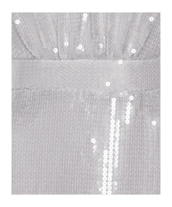 ROTATE BY BIRGER CHRISTENSEN Sequined Bubble Sleeve Dress - Light Gray