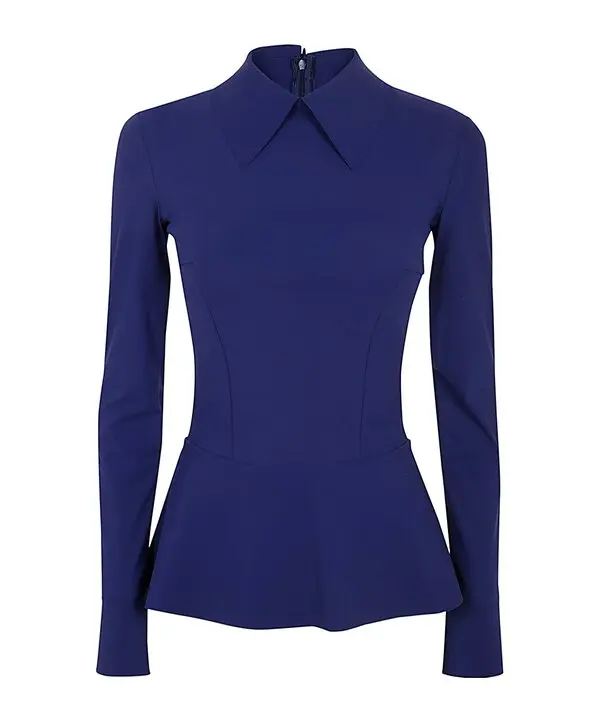 Chiara Boni La Petite Robe Asymmetrical Peplum Top With Lapels