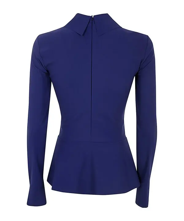 Chiara Boni La Petite Robe Asymmetrical Peplum Top With Lapels