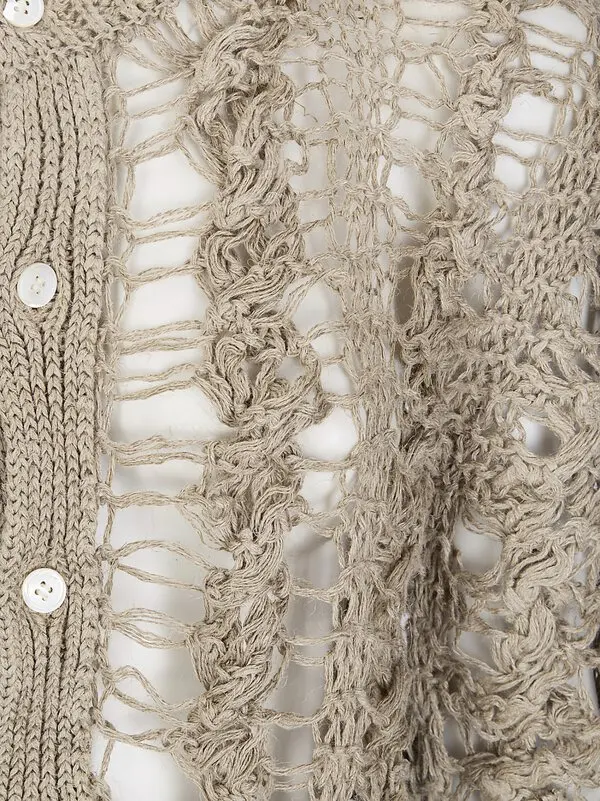 Comme Des Garçons Open-knitted Cardigan - Nude