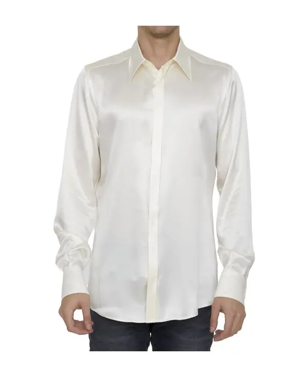 Dolce & Gabbana Long-sleeved Silk Shirt