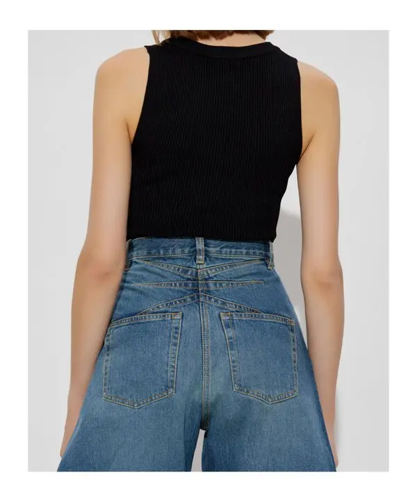 Alaïa Sleeveless Ribbed Knit Bodysuit