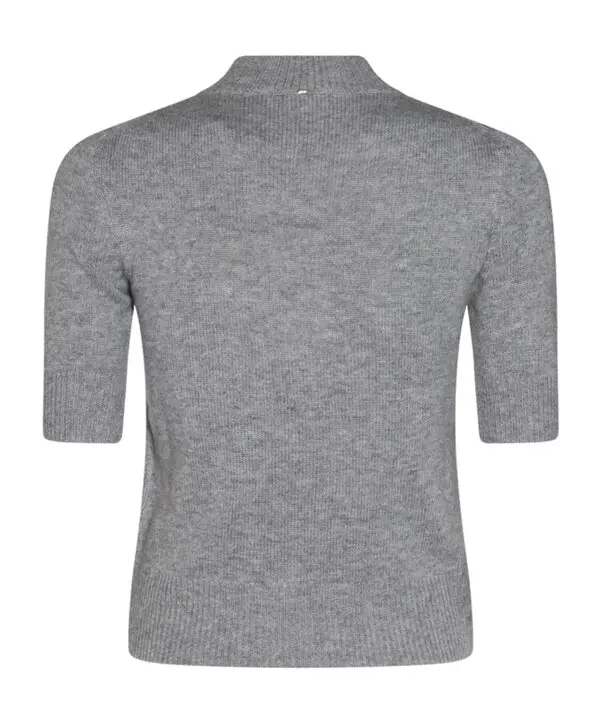 Sportmax Mock Neck Short-sleeved Jumper - Grey