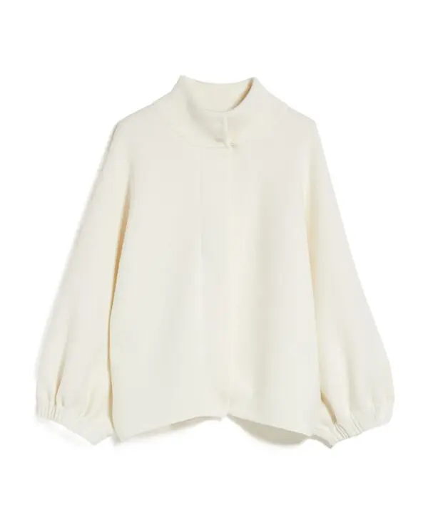 Max Mara High Neck Balloon Sleeve Cardigan - White