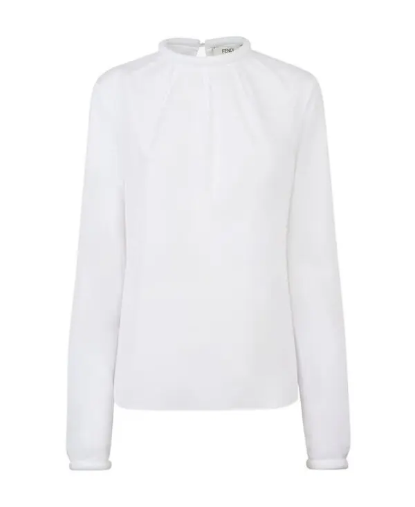 Fendi Cotton Shirt With Pleated Details - White