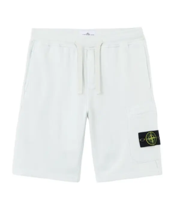 Stone Island Drawstring Fleece Shorts - Sky-blue